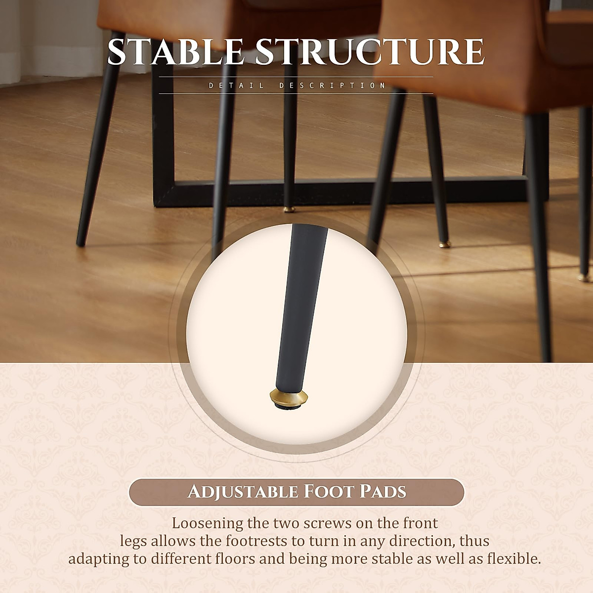 COLAMY T115-Brown Parson Dining Chairs, Set of 4, Brown