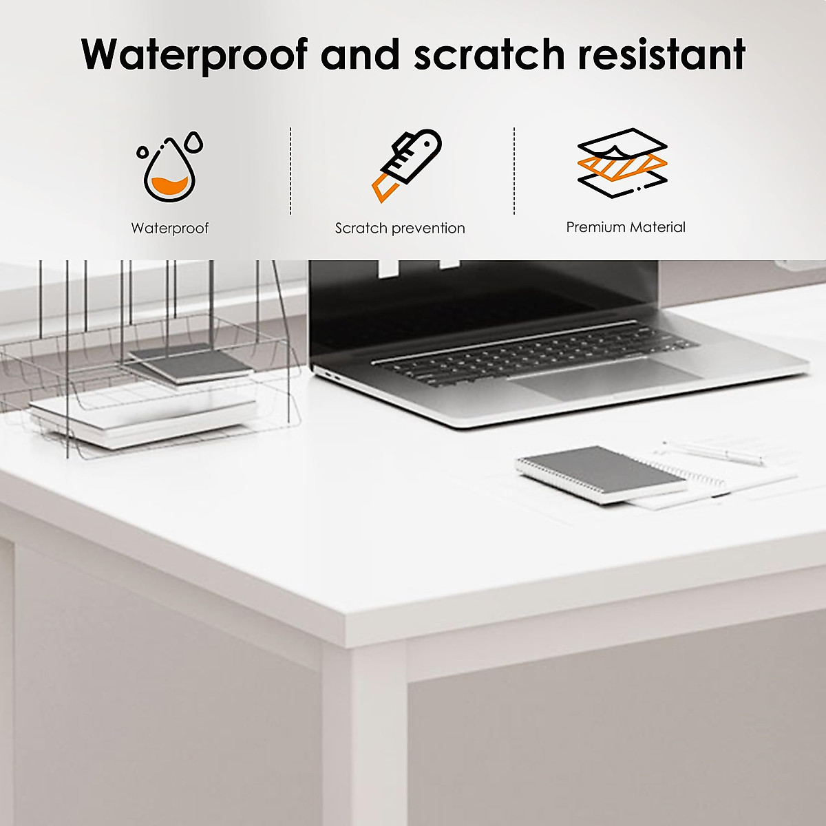 DlandHome 47 inches Medium Computer Desk, Home Composite Wood Board Desk, Decent and Steady Home Office School Desk/Workstation/Table, BS1-120WW White and White Legs, 1 Pack