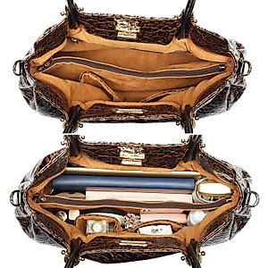 FEIMINA Genuine Leather Tote Bag, Leather Purse for Woman, Top Handle CrossBody Bag Patent Leather Shoulder Bag with Strap