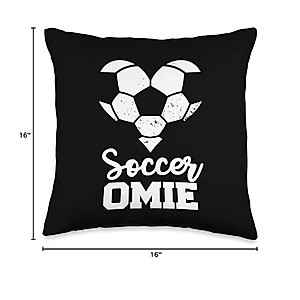 Soccer Omie January Funny Soccer Heart Grandma Omie Throw Pillow, 16x16, Multicolor