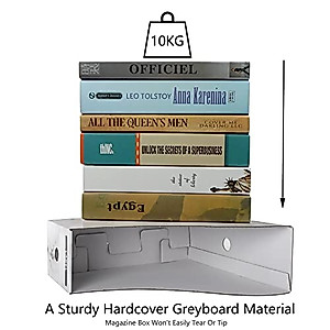 Magazine File Holder Storage Box Catalog Racks Collapsible Office Organizer Box Cardboard Paper File Folders Book Desk Accessories Reference Racks With Labels for A4 Size Document (Marble 5 Pack)