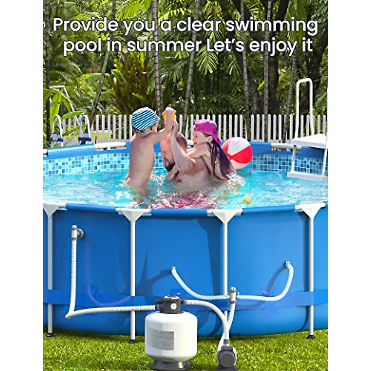 SUMMERBUDDY Above Ground Pool Parts Kit, Replacement Pool Pump Part with Split Plunger Valve, Plunger Valve, 1.5" Inlet Water Nozzle, 1.25" Outlet Strainer, Pool Hose Adapter