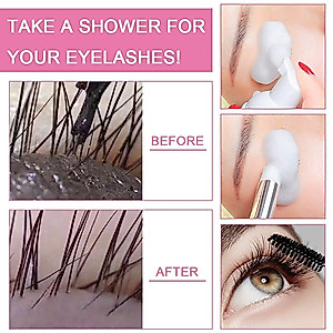 Lash Shampoo 50ml Eyelash Extension Cleanser with Brush and Mascara Wand Eyelid Foaming Cleanser Lash Foam Shampoo for Lash Extensions (50ml/1.7fl oz)