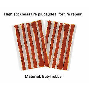 Chrov 100pcs Tire Plugs, Rubber Tire Repair Plugs for Tubeless Off-Road Tires Car, ATV, UTV, Wheelbarrow(4"/8") (4" x1/4", Brown)