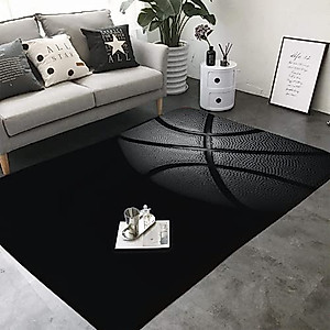 Area Rug Black Basketball for Living Room Dining Room Bedroom playroom Parent-Child Game mat Study Office Room Decor lz
