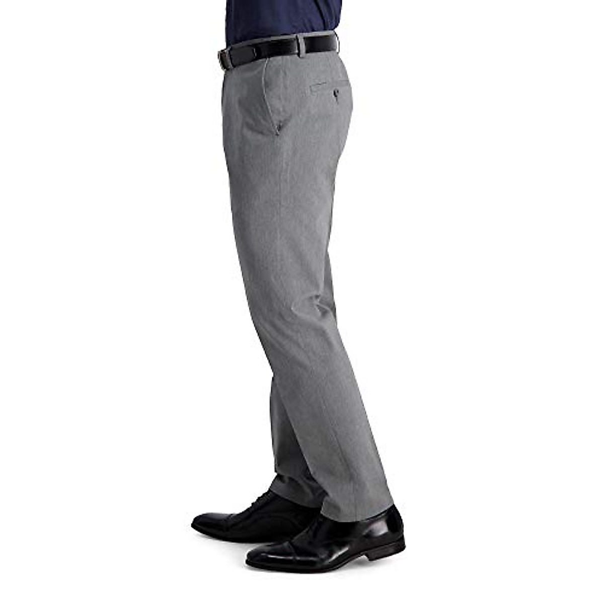 Haggar mens Iron Free Premium Khaki Slim-straight Fit Flat Front Flex Waist Casual Pants, Heather Grey, 33W x 32L US