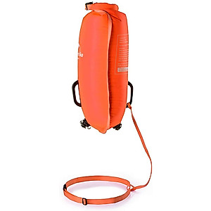 Naturehike 28L High Visible Safety Swim Buoy - Ultralight Bubble Tow Float and Dry Bag for Open Water Swimming Kayaking Snorkeling Diving Trailing with Adjustable Waist Belt (Fluorescent Orange)