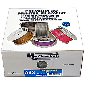 MG Chemicals - ABS17THGR1 Thermochromic Color Changing Green ABS 3D Printer Filament, 1.75 mm, 1 kg Spool