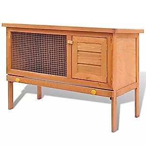 Tidyard Outdoor Rabbit Hutch with Pull Out Tray Wooden Bunny House Weather Resistant Small Animal House Indoor and Outdoor Pet Poultry Cage 36 x 17.7 x 25.8 Inches (L x W x H)