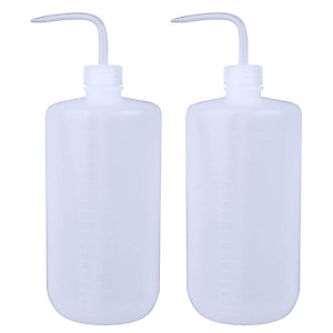 2pcs Wash Bottles, 1000ml/32oz Safety Wash Bottle Plastic Squeeze Bottle for Medical Lab, Tattoo Supplies, Irrigation Squeeze Sprinkling Can Wash Plant Bottle,JRLGD