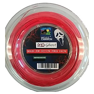 Weiss CANNON Red Ghost Tennis String - 18G/1.18mm (neon red) - 660ft - 200m Reel