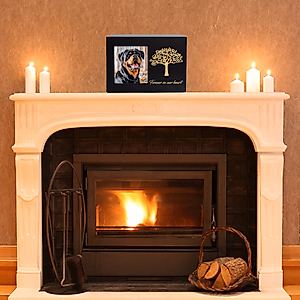 The7boX Pet Urns Wooden Pet Ashes Casket Cat or Dog Memory Box Personalized Photo Frame and Tree of Life Ashes Souvenir with Ashes Bag