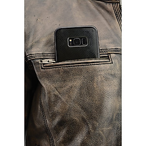 Milwaukee Leather Men's Distressed Scooter Jacket w/Venting Distressed Brown (Medium)