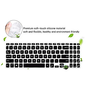 Keyboard Cover for ASUS VivoBook F512DA F512FA F512JA X512FA X512DA X515JA / ASUS VivoBook S512 S530UA S530FA Keyboard Cover Skin, ASUS VivoBook 15.6 inch Laptop Accessories, Black
