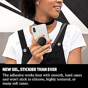 PopSockets: Phone Grip with Expanding Kickstand, Pop Socket for Phone - Aluminum Black