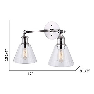 Canarm IVL628A02BN LTD Larken 2 Vanity Light, Brushed Nickel with Clear Glass