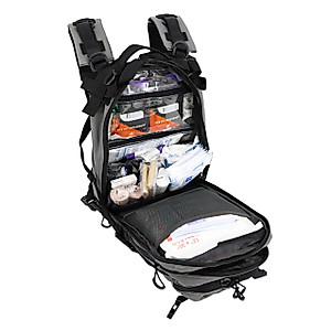 Lightning X Stocked EMS/EMT Trauma & Bleeding First Aid Responder Medical Backpack + Kit (Grey)