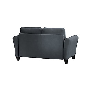 Lifestyle Solutions Watford Loveseat, 56.3" W x 31.5" D x 33.9" H, Dark Grey