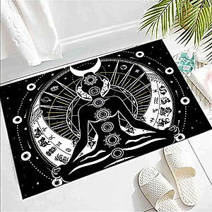 LGGQQW Seven Chakra Rug Spiritual Tapestries Mandala Bohemian Yoga Meditation Area Rug Home Decor, 63inch x 90inch