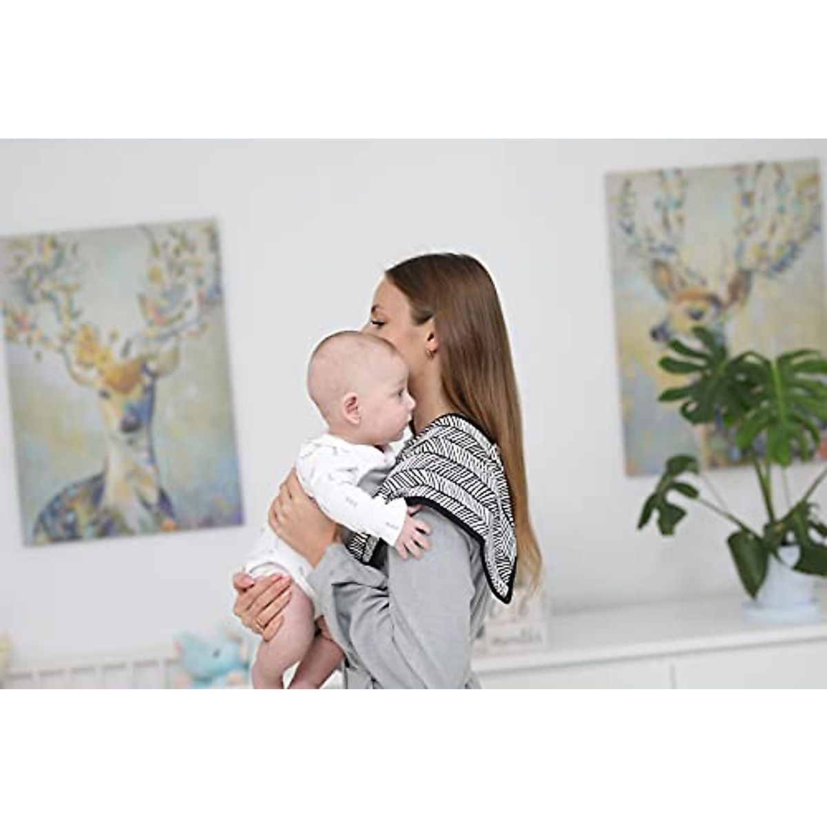 BaeBae Goods Burp Cloths for Baby Boy & Girl - Ultra Absorbent Burping Rags - Anti Shrink Unisex Burpy Clothes - Super Soft Jersey Cotton, Large 21"x10" - Thick for Newborn Cloth Diapers - 6 Pack