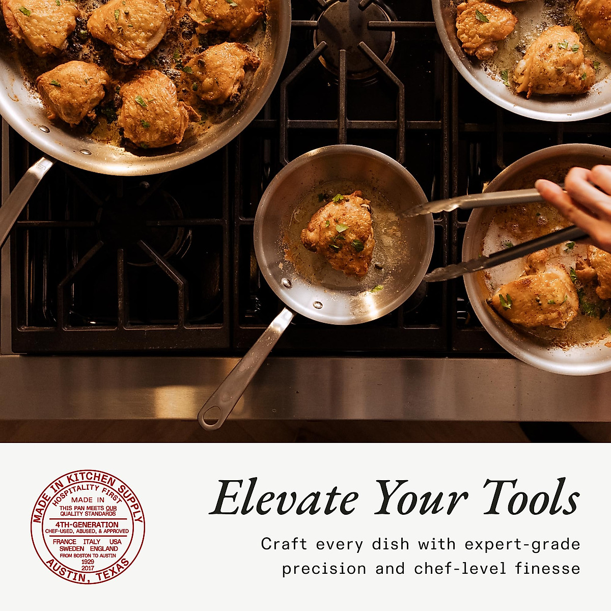 Made In Cookware - 8-Inch Stainless Steel Frying Pan - 5 Ply Stainless Clad - Professional Cookware - Crafted in Italy - Induction Compatible