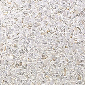 Ivy Hill Tile Pacif White Pebbles 11.81 in. x 11.81 in. Pearl Shell Mosaic Backsplash, Kitchen, Bathroom, Wall Tile (0.97 Sq. Ft. Sheet)