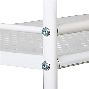 Yaheetech 3 Tier Durable Metal Multi-Purpose Rolling Utility Cart, Rolling Storage Craft Cart Kitchen Cart with Handle and Locking Wheels for for Office Bathroom Kitchen Laundry, White