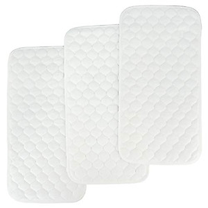 BlueSnail Bamboo Quilted Thicker Waterproof Changing Pad Liners, 3 Count (Snow White)