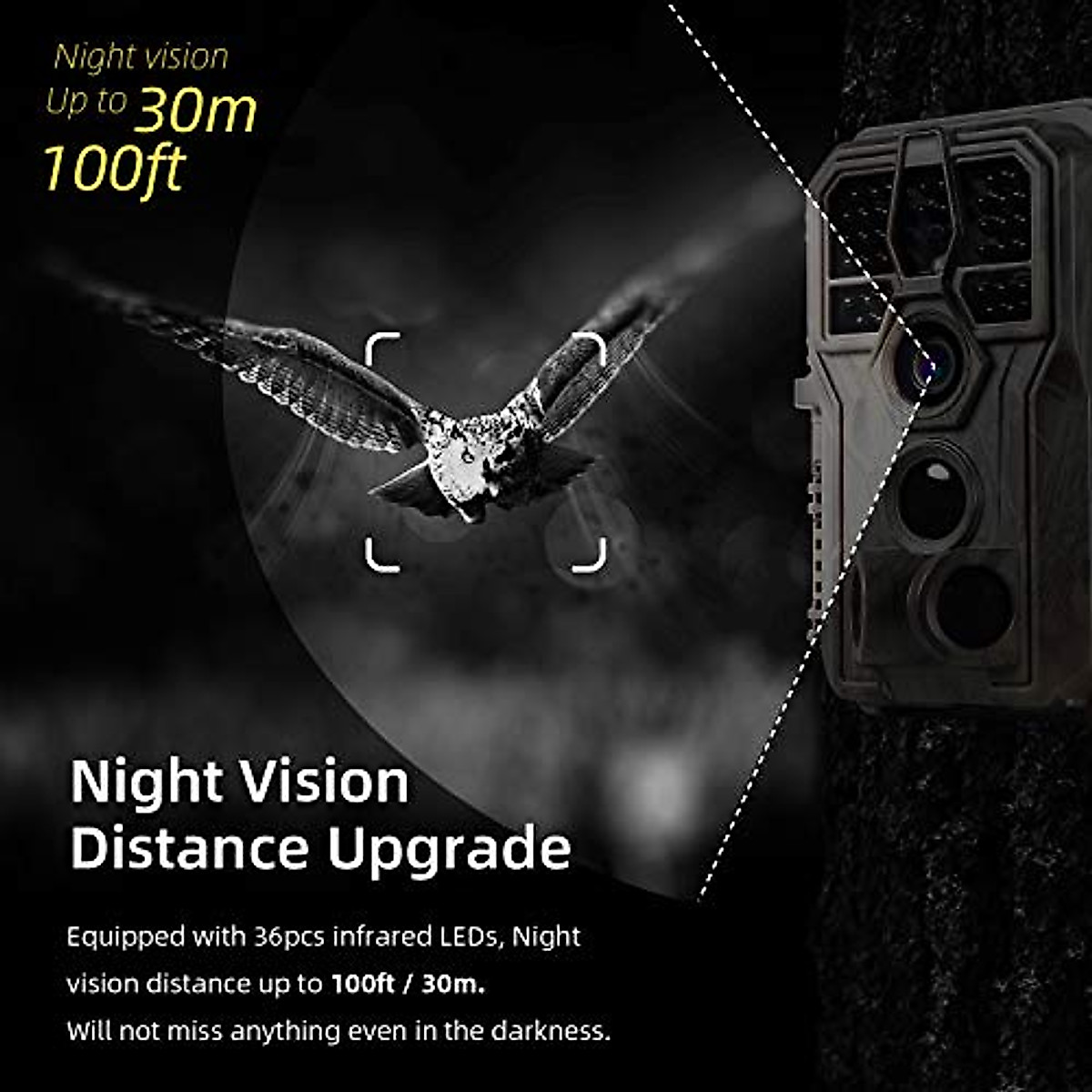 2-Pack Outdoor Trail Game Cameras 24MP Picture 1296P/1080P Video Wildlife Hunting Deer Camera 100ft Night Vision No Glow 0.1S Trigger Speed Motion Activated Waterproof Password Protected Time Lapse