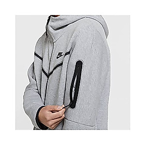 Nike Men's Sportswear Tech Fleece Full-Zip Hoodie, Dark Grey Heather/Black, X-Large