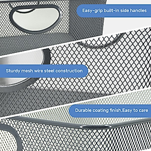 Wire Baskets for Organizing Neudeco Pantry Baskets 6 Pack Wire Storage Baskets Metal Mesh Baskets Storage Bins for Kitchen Laundry Garage Fridge Bathroom Countertop Organizer Gray
