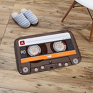 litymitzromq Non-Slip Soft Kitchen Mat Bath Rug, Retro Creative Cassette Doormat Kitchen Bathroom Entrance Welcome Mat Home Collection Runner Rug Doormat Runner Carpet