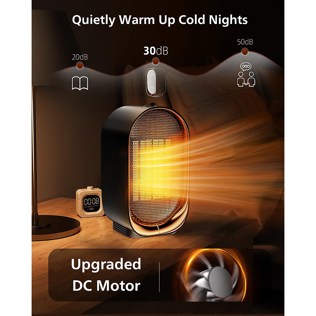 LINFOX Space Heater, 1500W Portable Heaters for Indoor Use for Office, Energy Saving Mini Desk Heater, Overheating & Tip-Over Protection Small Heater Suitable for Offices, Homes, Holiday Gifts(Black)