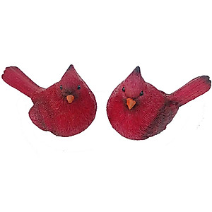 Cardinal Figurines Red Cardinal Bird Statue Figures for Home Decor and Cardinal Gifts(Set of 2)