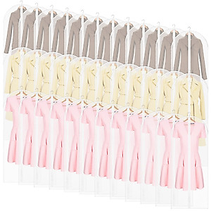 Weysat Set of 36, 24 x 60 Inch Hanging Garment Bag Clear Garment Covers Plastic Clothes Protectors for Hanging Clothes Storage Full Zipper Suit Bags PEVA Breathable Cover for Clothing Coat