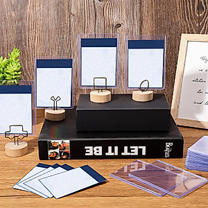 100 Pieces Baseball Card Holder Sleeve Plastic Hard Card Sleeve Plastic Card Protector Holder for Baseball Card, Football Card, Sport, 3 x 4 Inch (Clear)