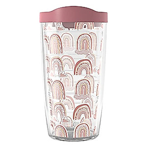 Tervis Boho Rainbows Made in USA Double Walled Insulated Tumbler Cup Keeps Drinks Cold & Hot, 16oz, Classic