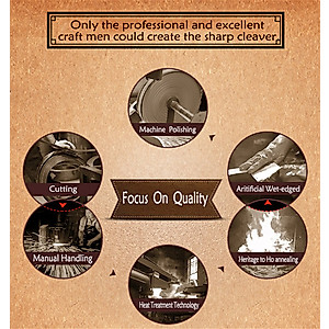 Professional Bone Cleaver Knife Stainless Steel Wood Handle Heavy Duty Chinese Kitchen Knife Chef Knife Meat Cutter