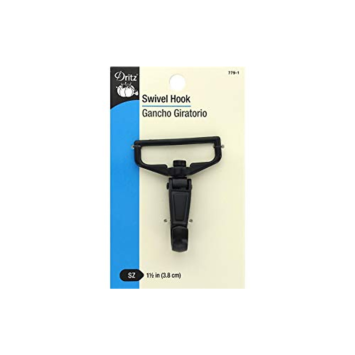 Dritz Swivel Hook for 1-1/2-Inch Wide Strapping, 1-1/2", Matte Black