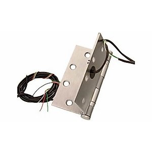 Command Access ETH Satin Chrome Energy Transfer Butt Hinge, 4 Wire, 24 Volts (Pack of 1)
