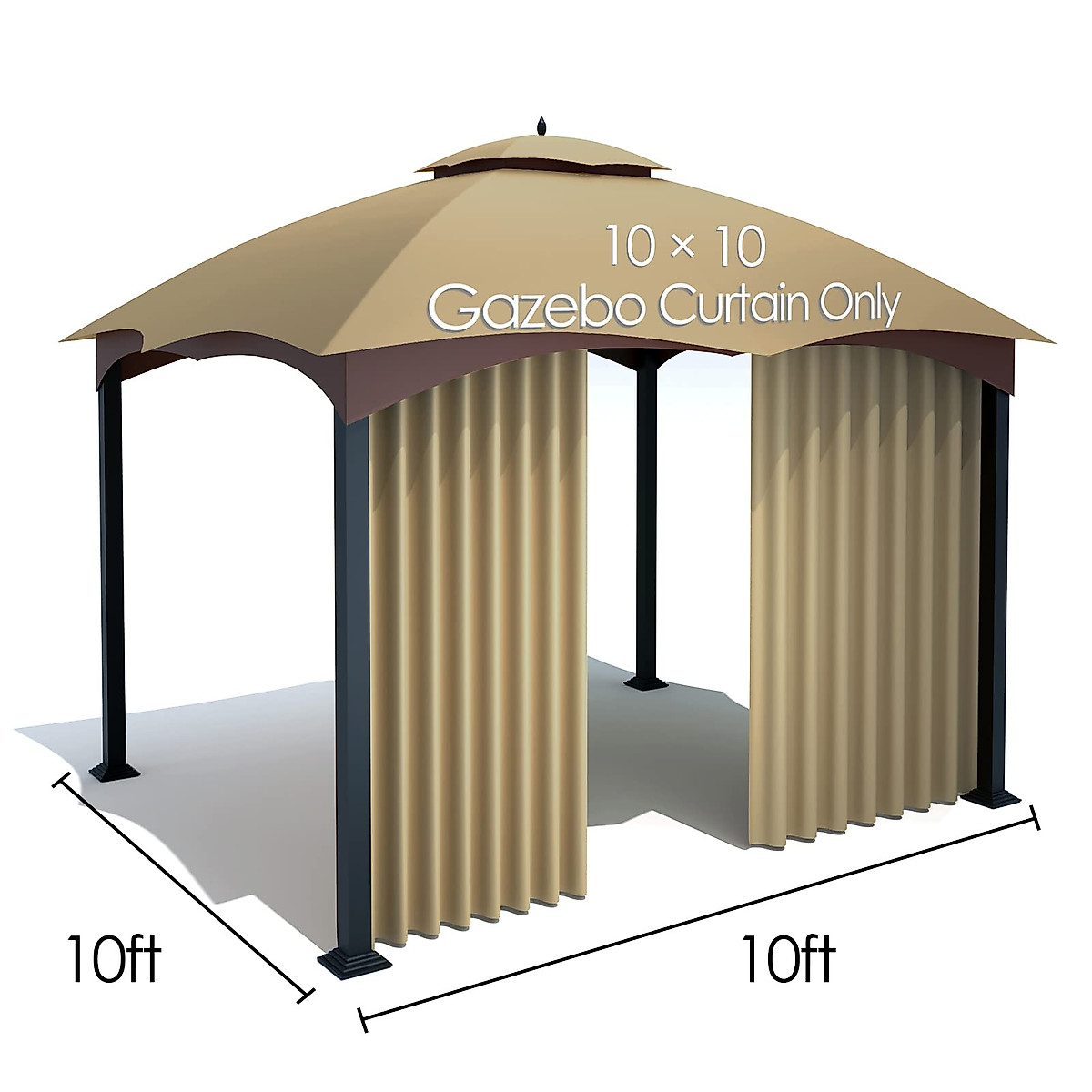 Tanxianzhe Gazebo Replacement Privacy Curtain 10' x 10'+Tanxianzhe 5FT x 8FT Grill Gazebo Shelter Replacement Canopy Cover Double Tiered BBQ Roof Top