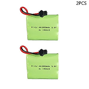 Parts & Accessories 2PCS 3.6v NICD Battery Pack 3.6V 1800mah Ni-CD Battery for Remote Control Toy Car Boat Truck Model RC Toys Battery - (Color: 1PCS)
