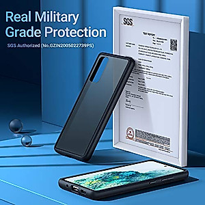 TORRAS Shockproof Samsung Galaxy S20 FE 5G Case - Military Drop Protection, Silky Touch, Translucent Matte, Mystic Black