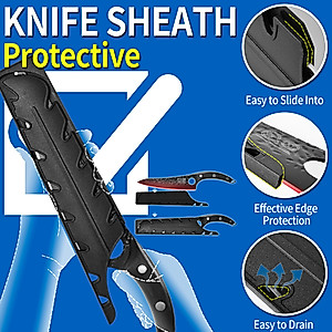 XYJ Professional Kitchen Knife Set with High-Carbon Steel Forged Blades, Chef's Knife, Cleaver, Carving Knife, Nakiri, Full Tang Design, Includes Carrying Bag & Poultry Scissors