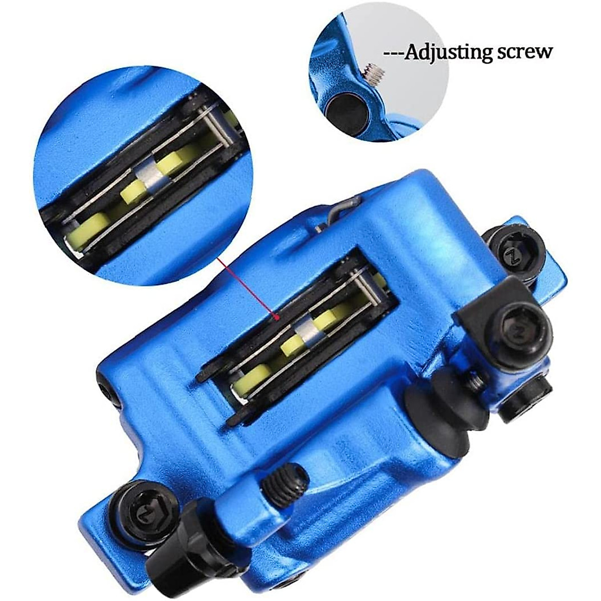 1 Pair Front & Rear HB-100 MTB Bike Hydraulic Disc Brake Calipers Aluminum Alloy Mountain Bike Road Bicycle Line Pulling Brake Clamp (Color : Blue, Size : Front+Rear)