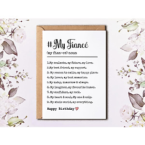 NTVShop Happy Birthday Card - My Fiancé Definition Card - Funny Birthday Card - Romantic Anniversary Card - Gift For Him Her