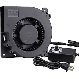 GDSTIME 120mm Blower Fan, AC 110V 220V DC 12V Powered Fan with Speed Control, for Receiver DVR Xbox Modem AV Cabinet Cooling