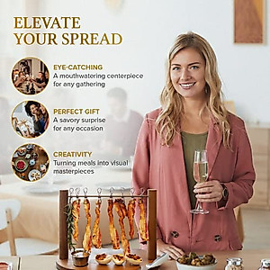 Bacon Serving Dishes for Entertaining - Pack of 1 Wooden Bacon Display for Men Who Have Everything or House Warming Gifts New Home - Unique Gifts for Dad