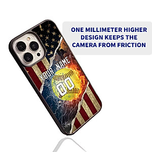 Customized Phone Cases Trendy Softball Name Number Protective Cover for iPhone Xr Xs 11 12 13 14 15 16 Pro Max Plus Mini for Samsung Galaxy S20 S21 S22 S23 S24 S25 Plus Ultra FE A03 14 15 25 53 54