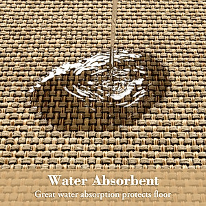 Wonnitar Farmhouse Kitchen Rugs, 3x5 Rubber Area Rugs for Entryway Indoor Non-Slip Washable Braided Front Door Mat Neutral Woven Absorbent Throw Carpet for Entry Bathroom Bedroom (Beige,3'x5')